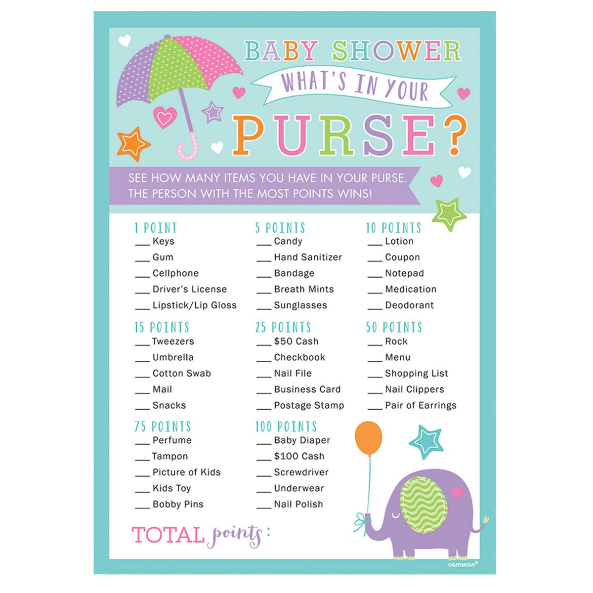 Baby Shower What's in Your Purse Game - Unique Party Supplies NZ