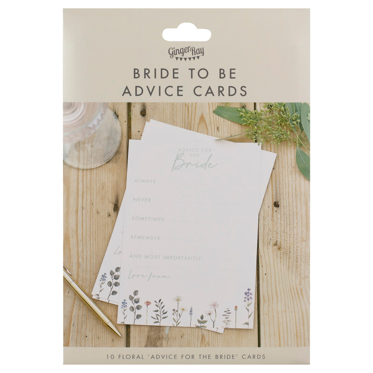 Pretty botanical Advice for the Bride cards – Unique Party Supplies NZ