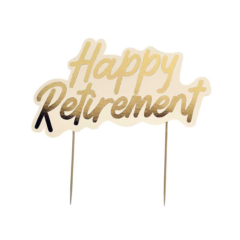 Happy Retirement - gold card cake topper – Unique Party Supplies NZ