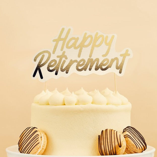 Happy Retirement - gold card cake topper – Unique Party Supplies NZ