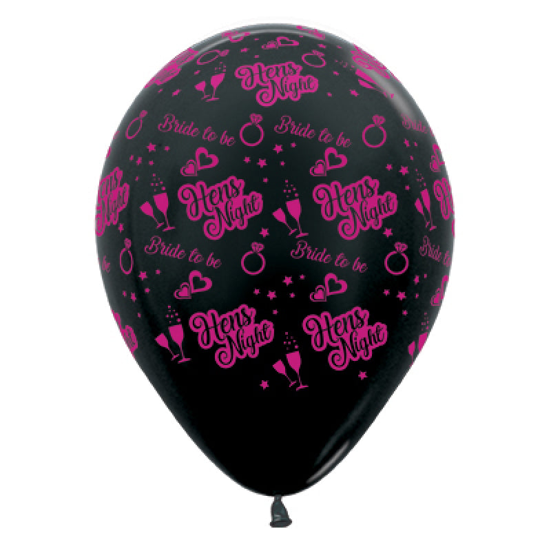 Hot pink and black hen night balloons – Unique Party Supplies NZ