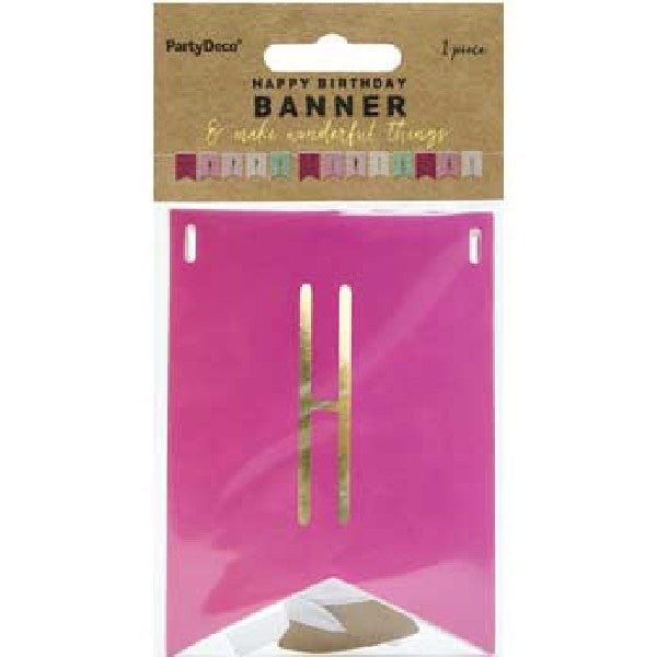 Pink themed Birthday Flag Banner - Unique Party Supplies – Unique Party ...